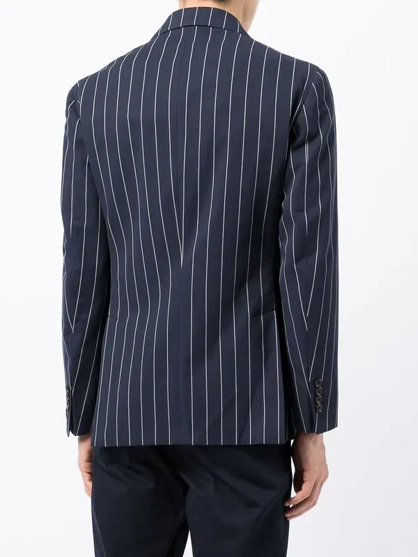 Polo Ralph Lauren Pinstriped Double-breasted Blazer - Blue
