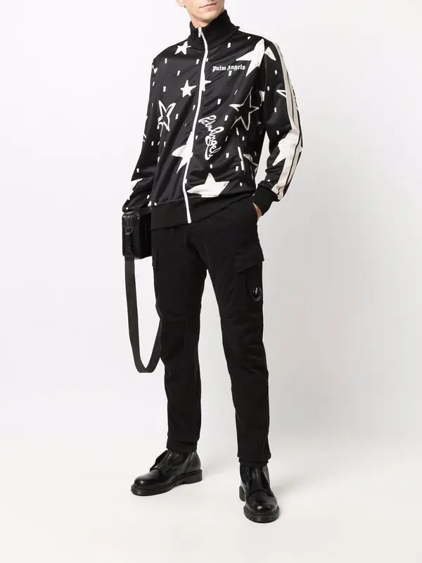Palm Angels Night Sky Logo Track Jacket - Black