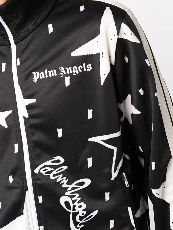 Palm Angels Night Sky Logo Track Jacket - Black