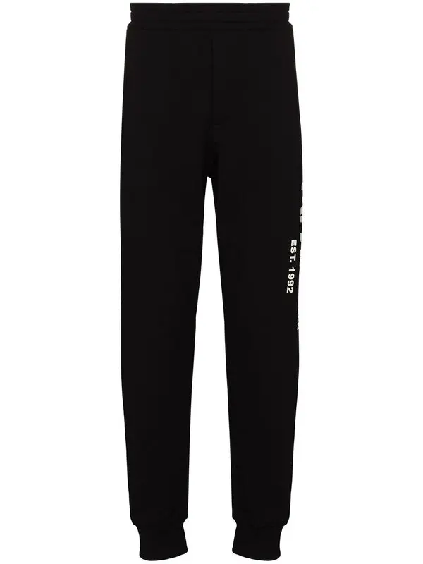 Alexander McQueen Logo Graffiti Print Track Pants - Black