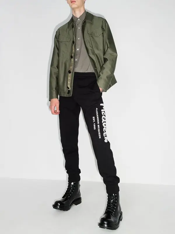 Alexander McQueen Logo Graffiti Print Track Pants - Black