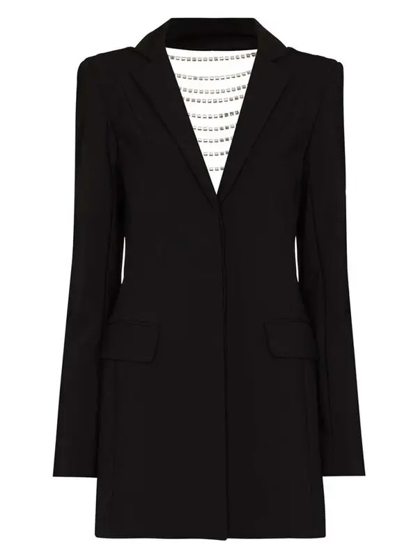 AREA Backless Crystal-trim Blazer Mini Dress