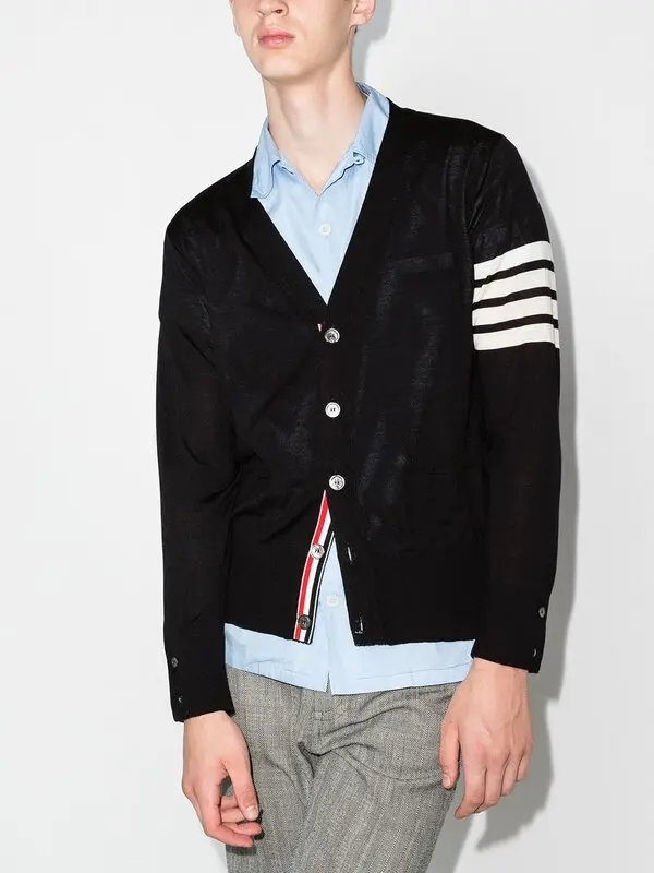 Thom Browne Classic V-neck Cardigan With Signature Striping