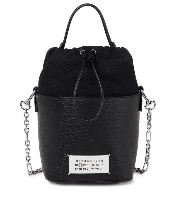 MAISON MARGIELA 5ac Leather Bucket Bag - Black