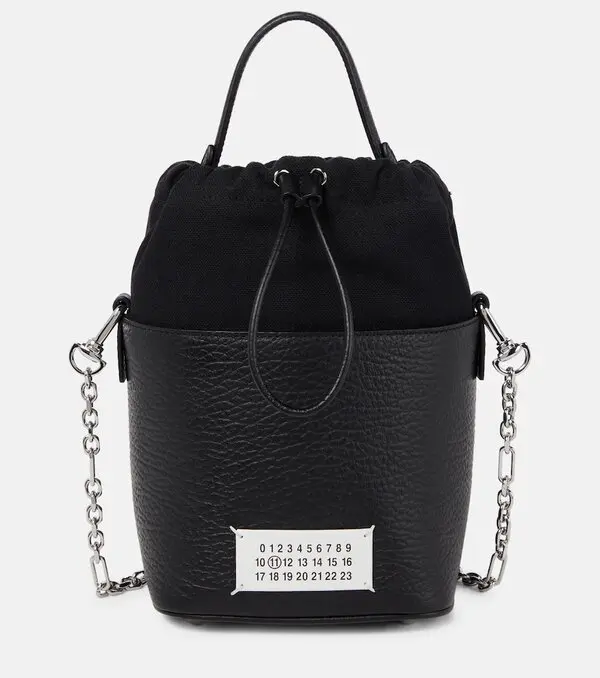 MAISON MARGIELA 5ac Leather Bucket Bag - Black