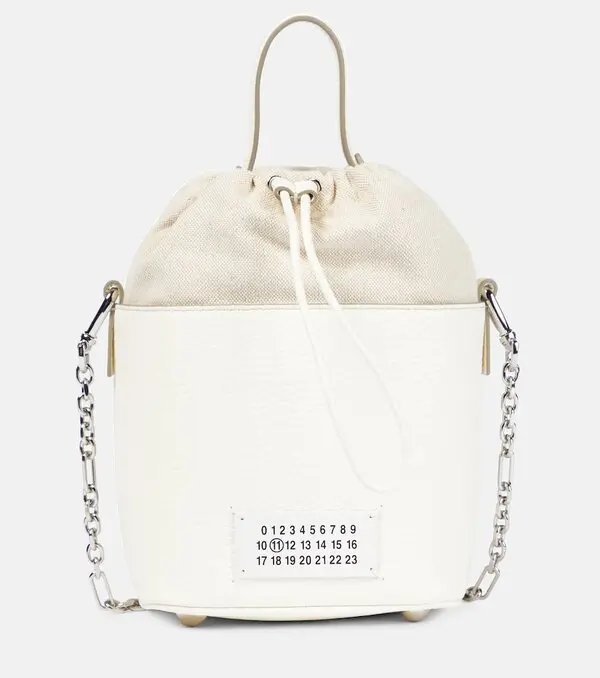 MAISON MARGIELA 5ac Leather Bucket Bag - White