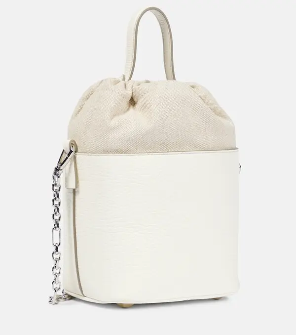 MAISON MARGIELA 5ac Leather Bucket Bag - White