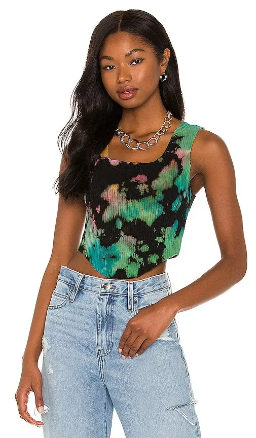 Cotton Citizen X Ibiza Square Neck Tank In Black,Green In Chromatic Blast -  54% Off | Editorialist