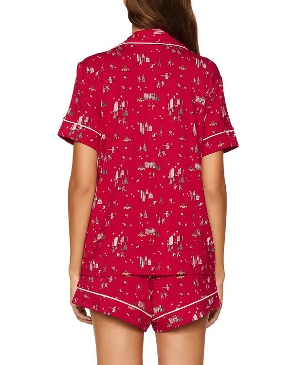Eberjey Gisele Relaxed Shorts Set - Ice Skating/hollyred