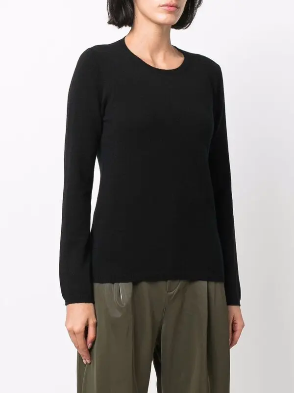 Malo Cashmere Long-sleeved Jumper - Black