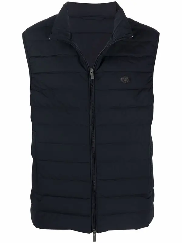Emporio Armani Zip-up Padded Gilet - Blue