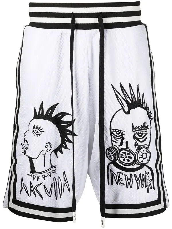 HACULLA. Face Off Print Basketball Shorts - White