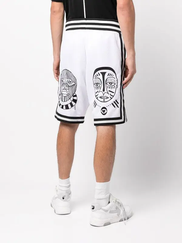 HACULLA. Face Off Print Basketball Shorts - White