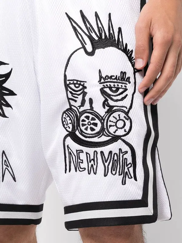 HACULLA. Face Off Print Basketball Shorts - White