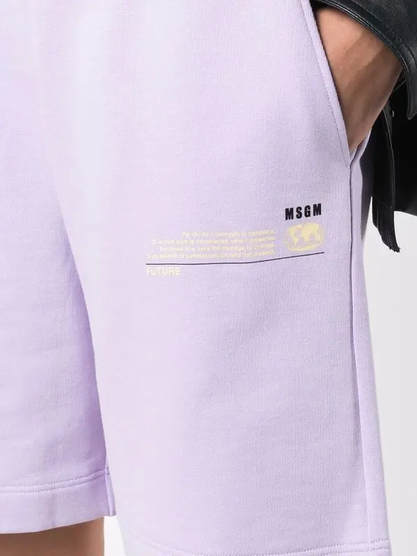 MSGM Logo Patch Track Shorts