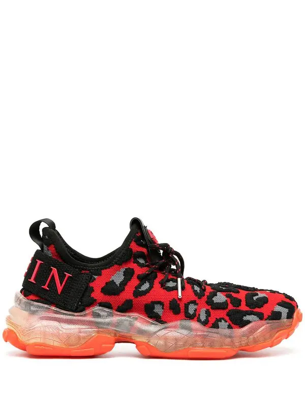 Philipp Plein Animal Print Knit Sneakers