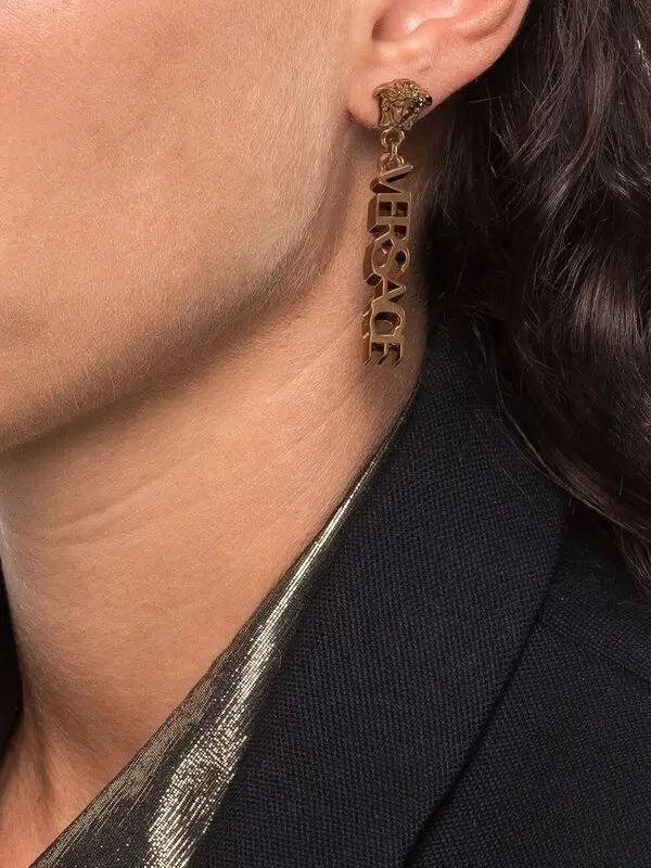Versace La Medusa Drop Earrings - Gold