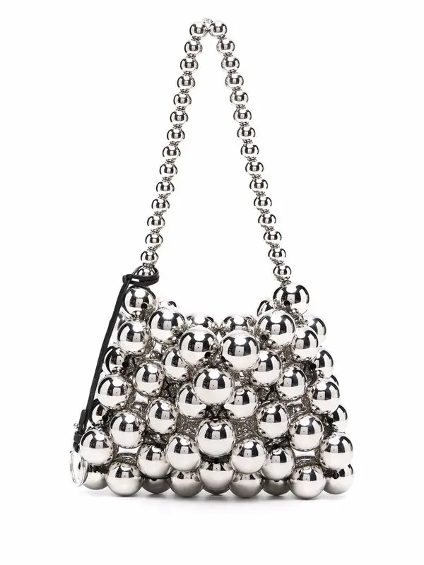 L BALL BEADS BAG シルバー Jil Sander Sphere Beaded Shoulder Bag - Silver | Editorialist