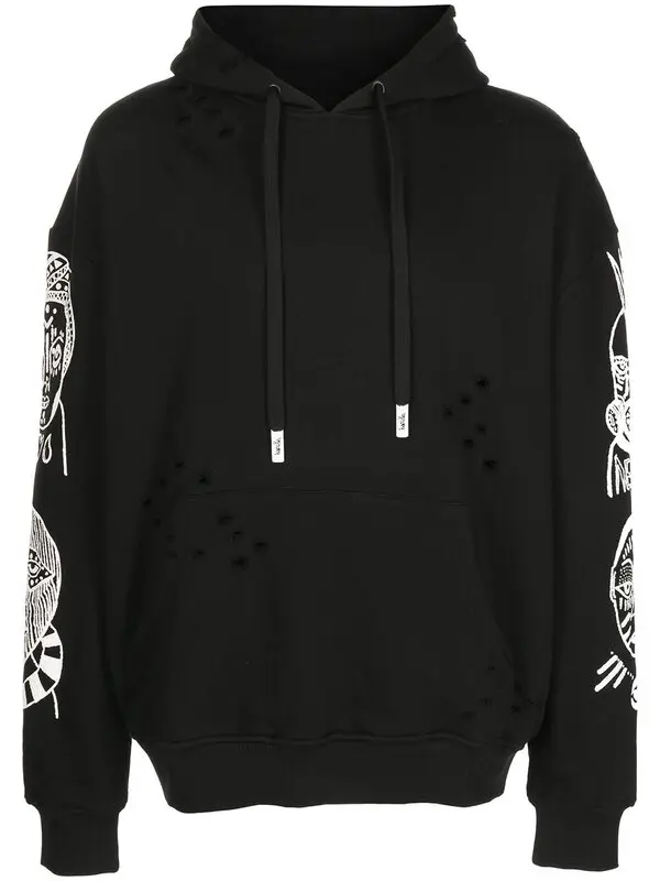 HACULLA. Graphic-print Distressed Hoodie