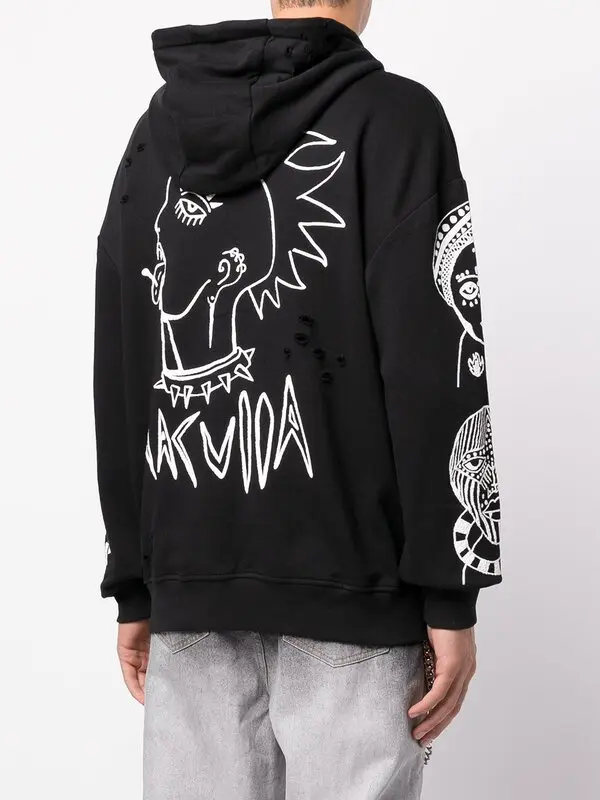 HACULLA. Graphic-print Distressed Hoodie