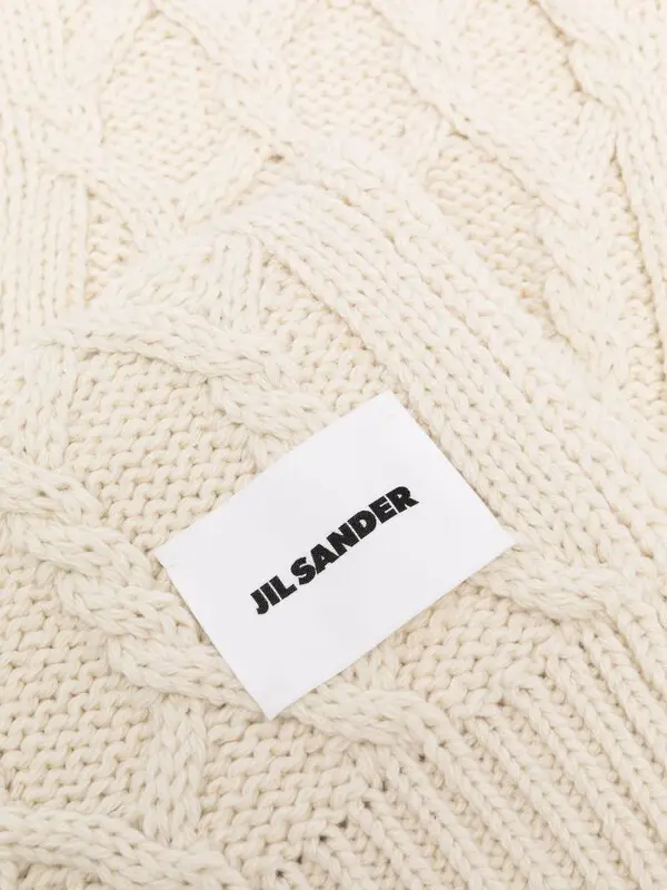 JIL SANDER Cable-knit Wool Scarf