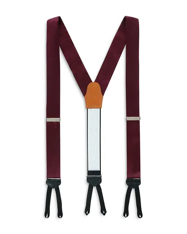 Trafalgar Sutton Formal Solid Color Silk Brace - Burgundy
