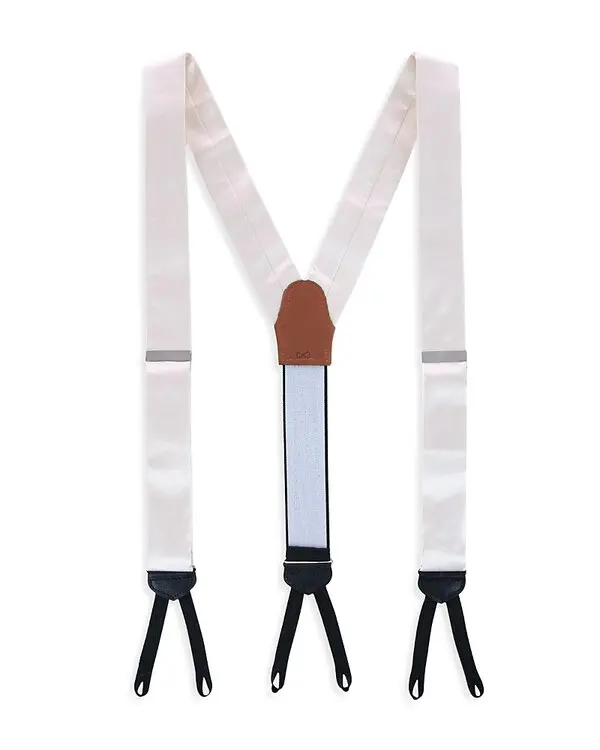 Trafalgar Sutton Formal Solid Color Silk Brace - Ivory