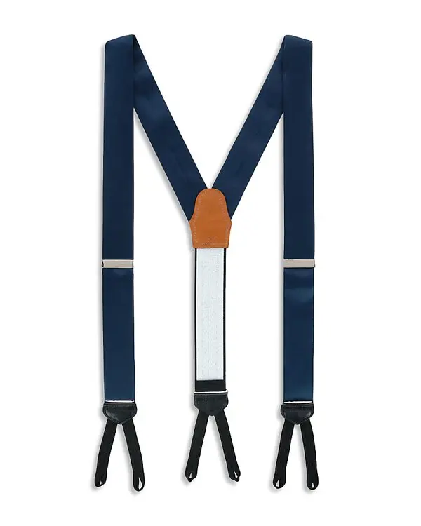 Trafalgar Sutton Formal Solid Color Silk Brace - Navy