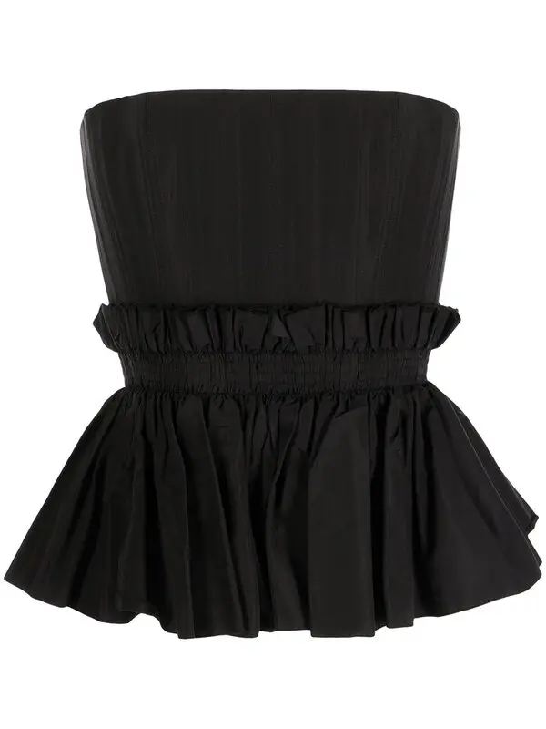 Alex Perry Strapless Peplum Bustier - Black