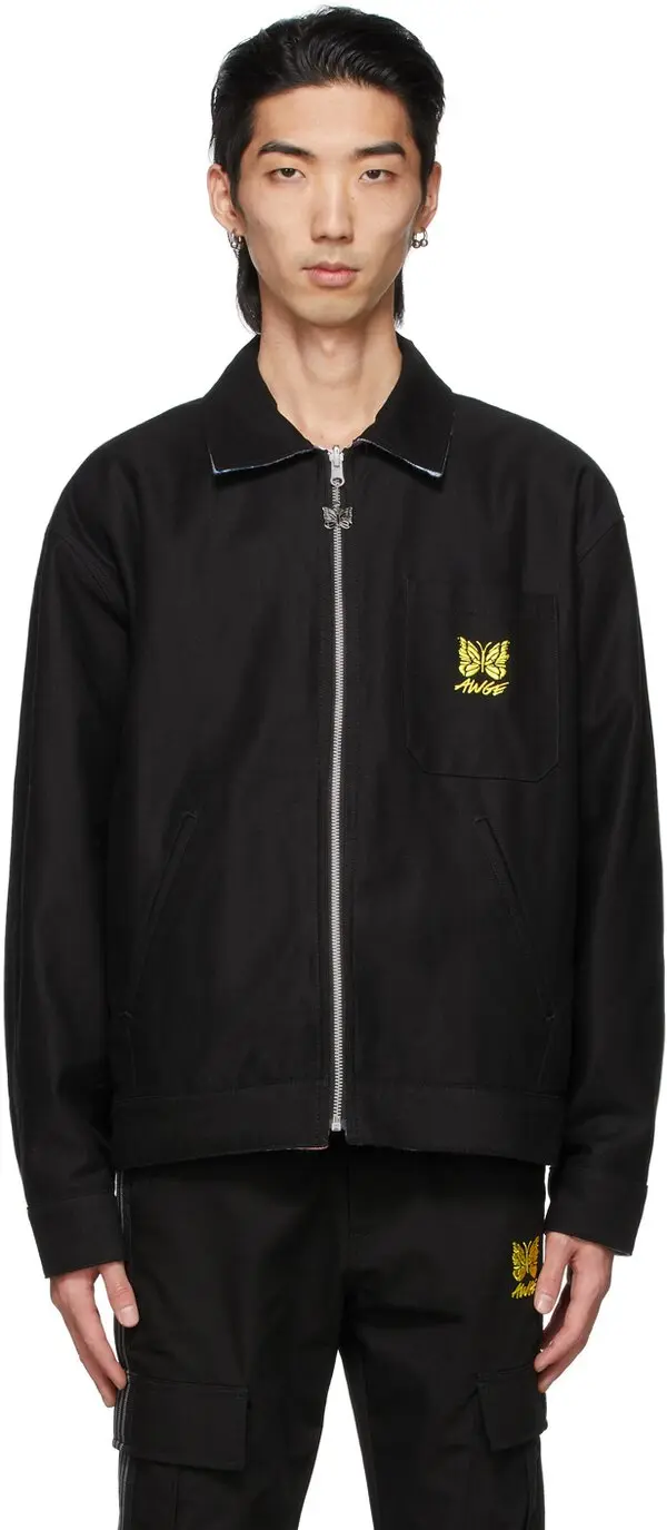 Needles Reversible Awge Edition Work Jacket In Black - 39% Off