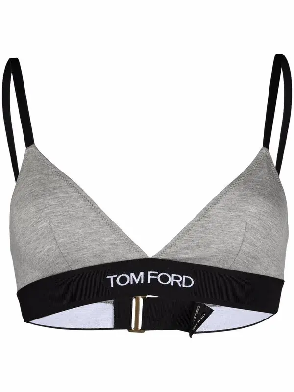 TOM FORD Logo Waistband Bra - Grey
