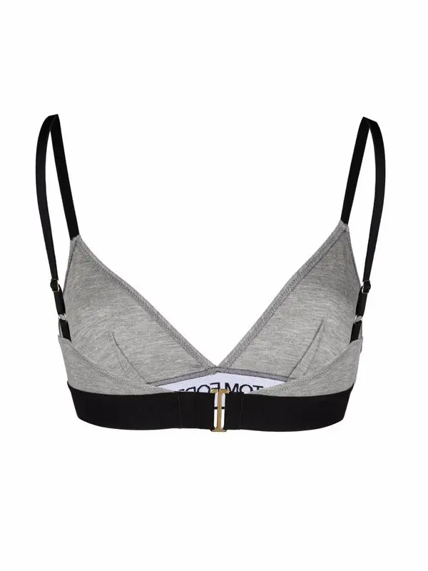 TOM FORD Logo Waistband Bra - Grey