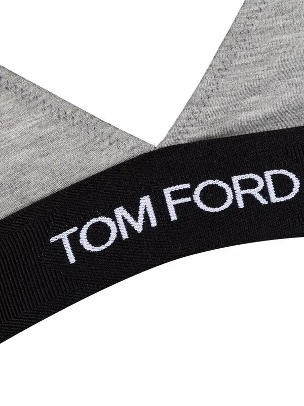 TOM FORD Logo Waistband Bra - Grey