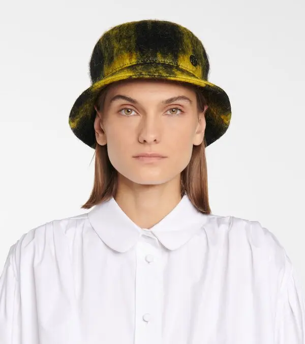 MAISON MICHEL Jason Checked Bucket Hat - Multicoloured