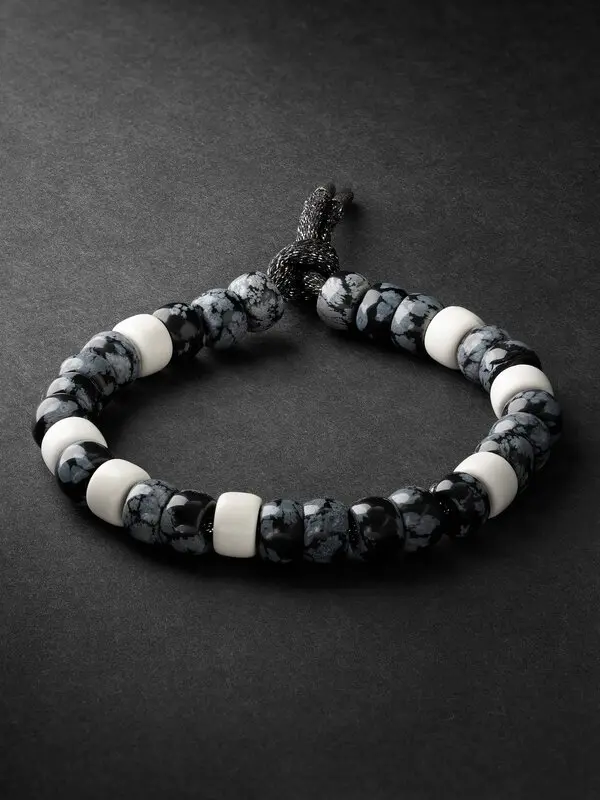 Carolina Bucci Forte Beads Ened Gold, Obsidian And Magnesite Bracelet - Black