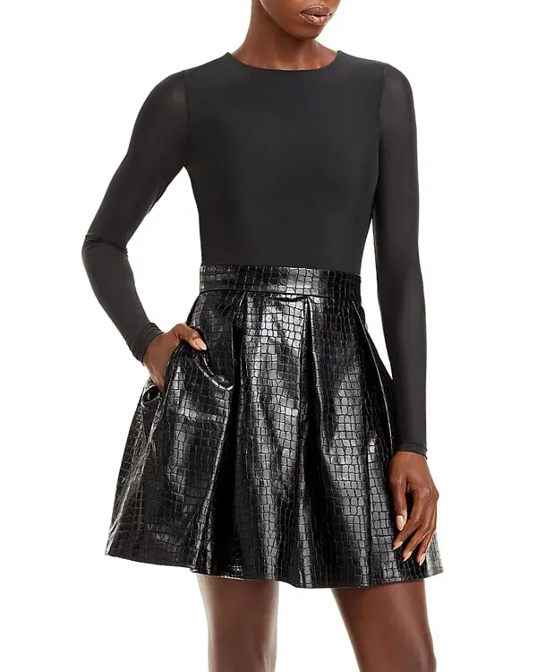 Alice + Olivia Chara Faux Leather Mini Dress