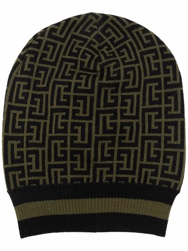 Balmain Knitted Monogram Beanie