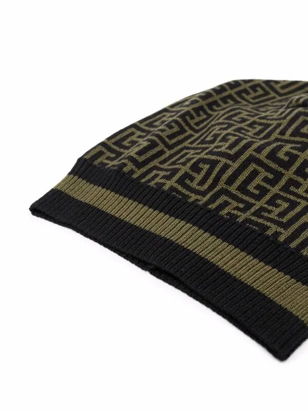 Balmain Knitted Monogram Beanie
