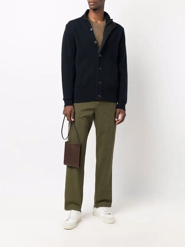 Barbour High-neck Wool Cardigan - Blue
