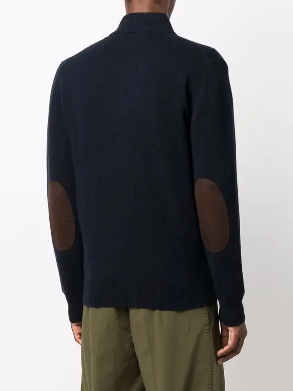 Barbour High-neck Wool Cardigan - Blue