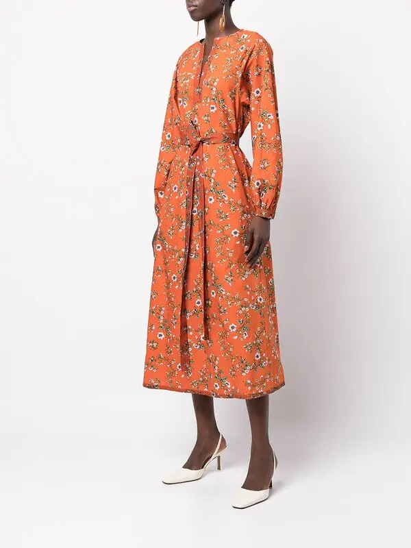 Tory Burch Floral-Print Tunic Dress In Orange - 33% Off | Editorialist