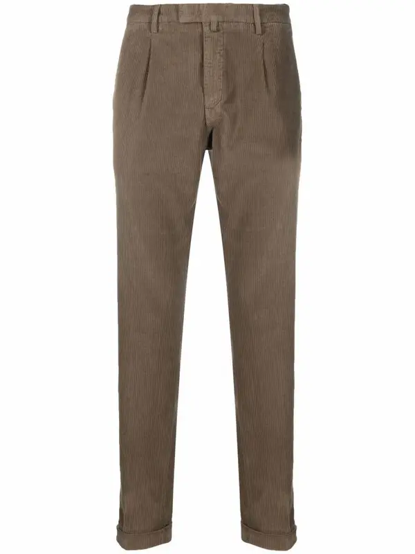 BRIGLIA 1949 Beige Cotton Blend Corduroy Trousers - Green