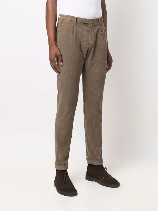 BRIGLIA 1949 Beige Cotton Blend Corduroy Trousers - Green