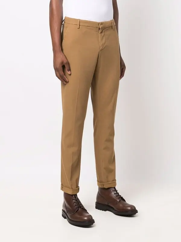 DONDUP Cropped Tapered Chino Trousers - Brown