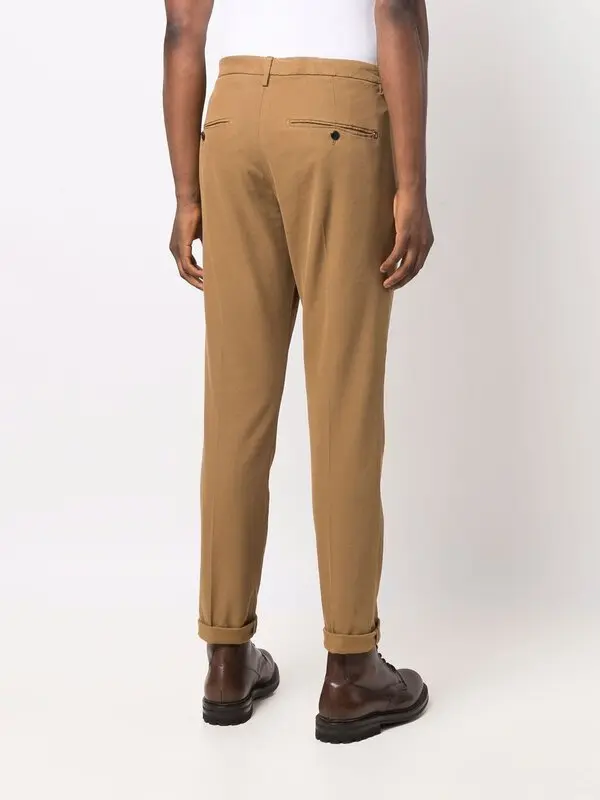 DONDUP Cropped Tapered Chino Trousers - Brown
