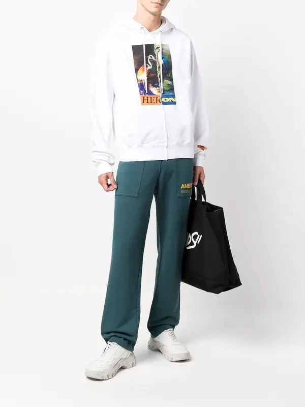 Heron Preston Graphic Print Cotton Hoodie - White