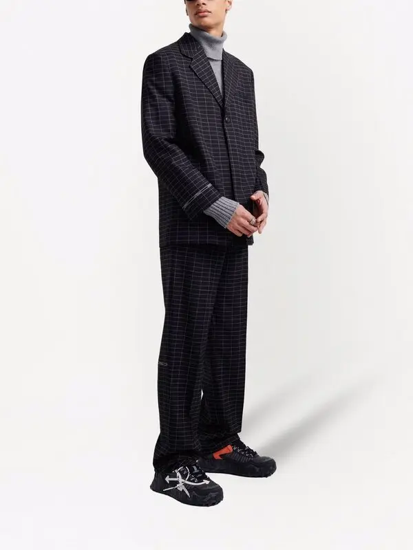 Off-White Check-pattern Single-breasted Blazer