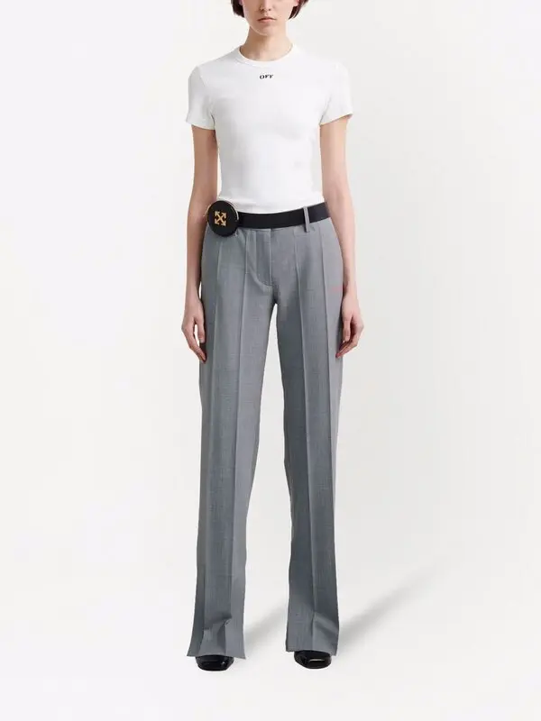 Off-White Pressed-crease Straight-leg Trousers