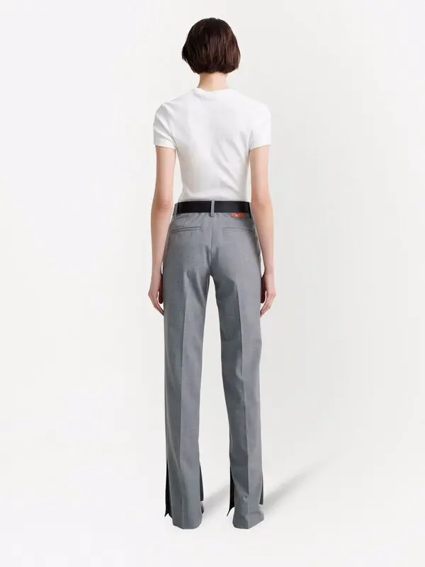 Off-White Pressed-crease Straight-leg Trousers