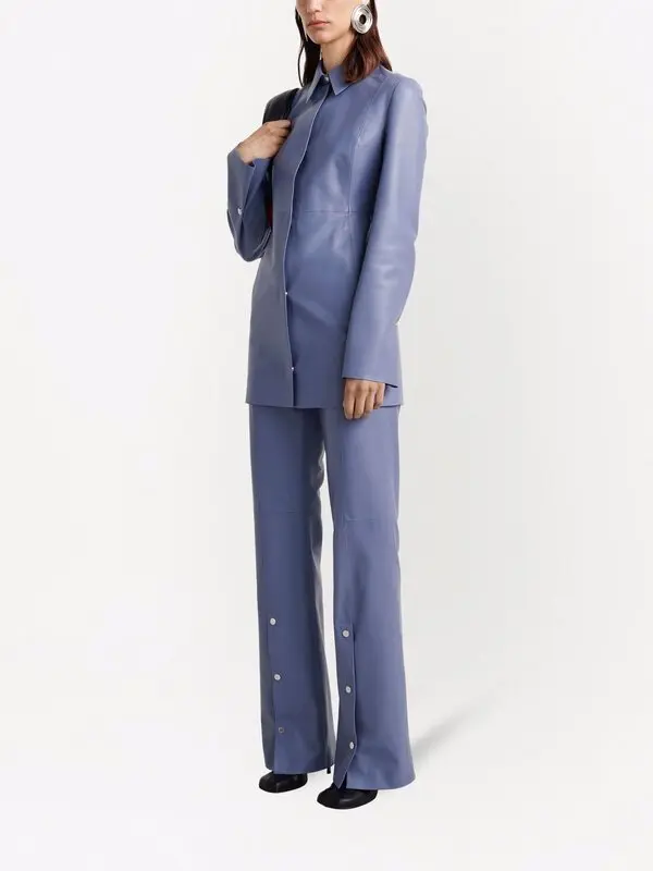 Off-White Collared Leather Shirt